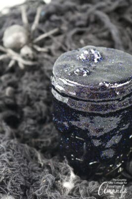 Black Glitter Slime Perfect for Halloween - Crafts by Amanda