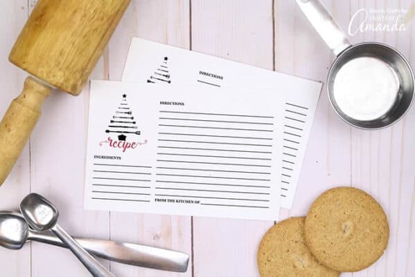 Printable Recipe Cards for Christmas - Crafts by Amanda