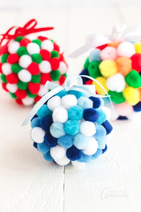 Pom Pom Ornaments - Crafts by Amanda