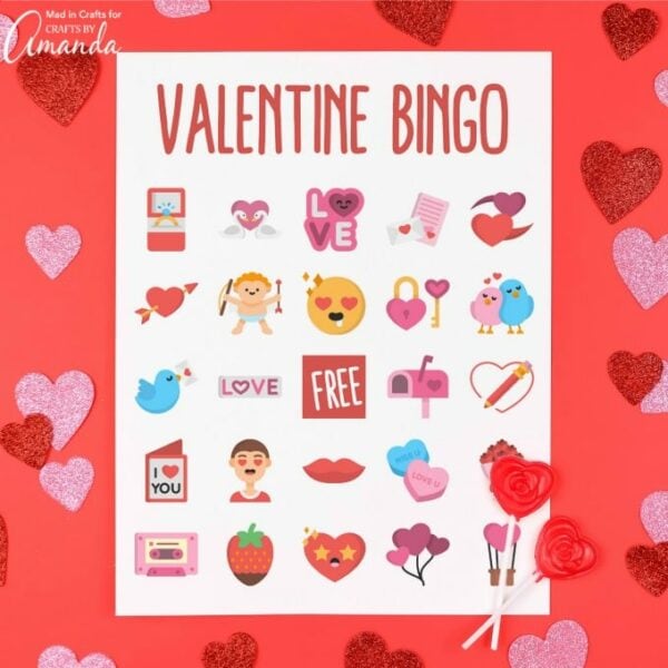 Printable Valentine Bingo - Crafts by Amanda - Free Printables