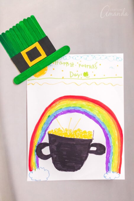 Craft Stick Leprechaun Hat - Crafts by Amanda - St. Patrick's Day Crafts