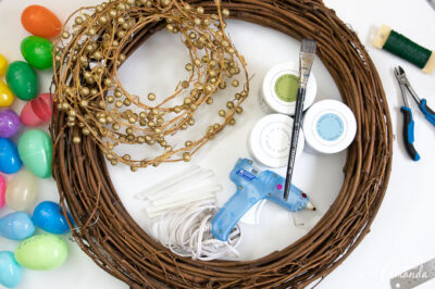 DIY Easter Egg Wreath Tutorial - Crafts by Amanda - Easter Crafts