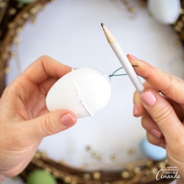 DIY Easter Egg Wreath Tutorial - Crafts by Amanda - Easter Crafts