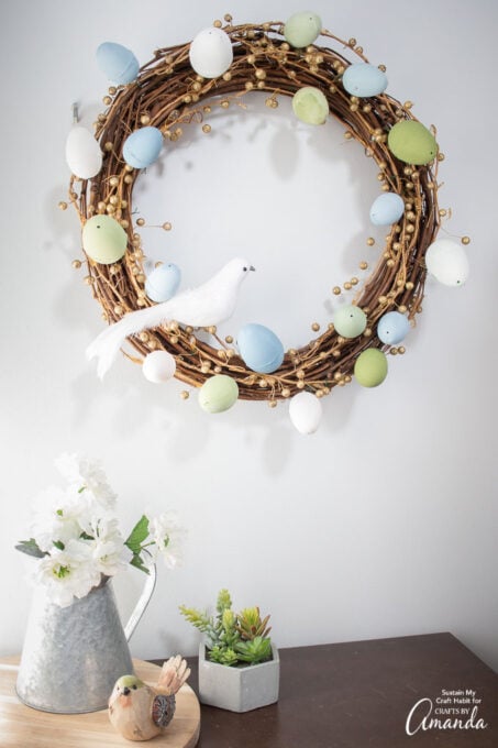 DIY Easter Egg Wreath Tutorial - Crafts by Amanda - Easter Crafts