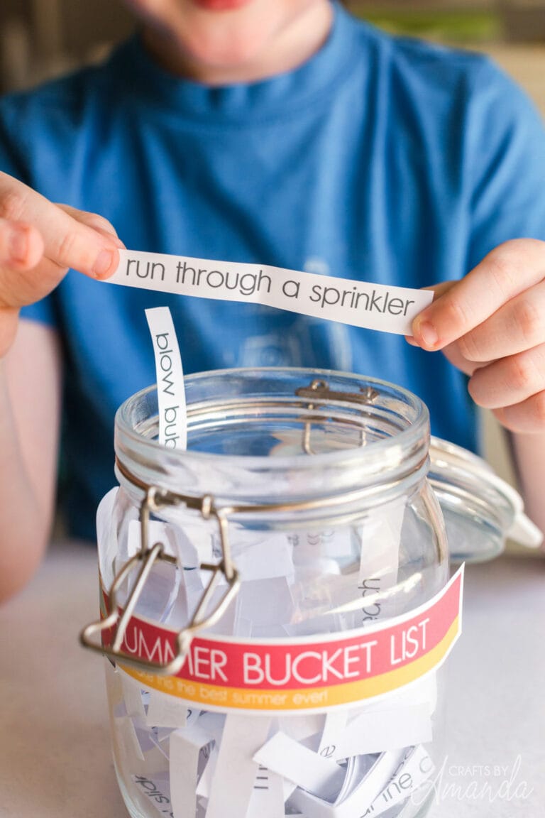 Printable Summer Bucket List Jar - Crafts by Amanda - Free Printables