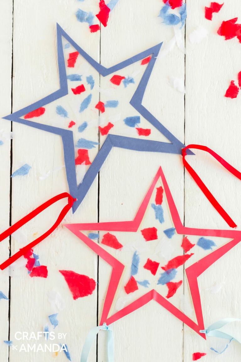 How to Make Star Suncatchers - Crafts by Amanda - 4th of July Crafts