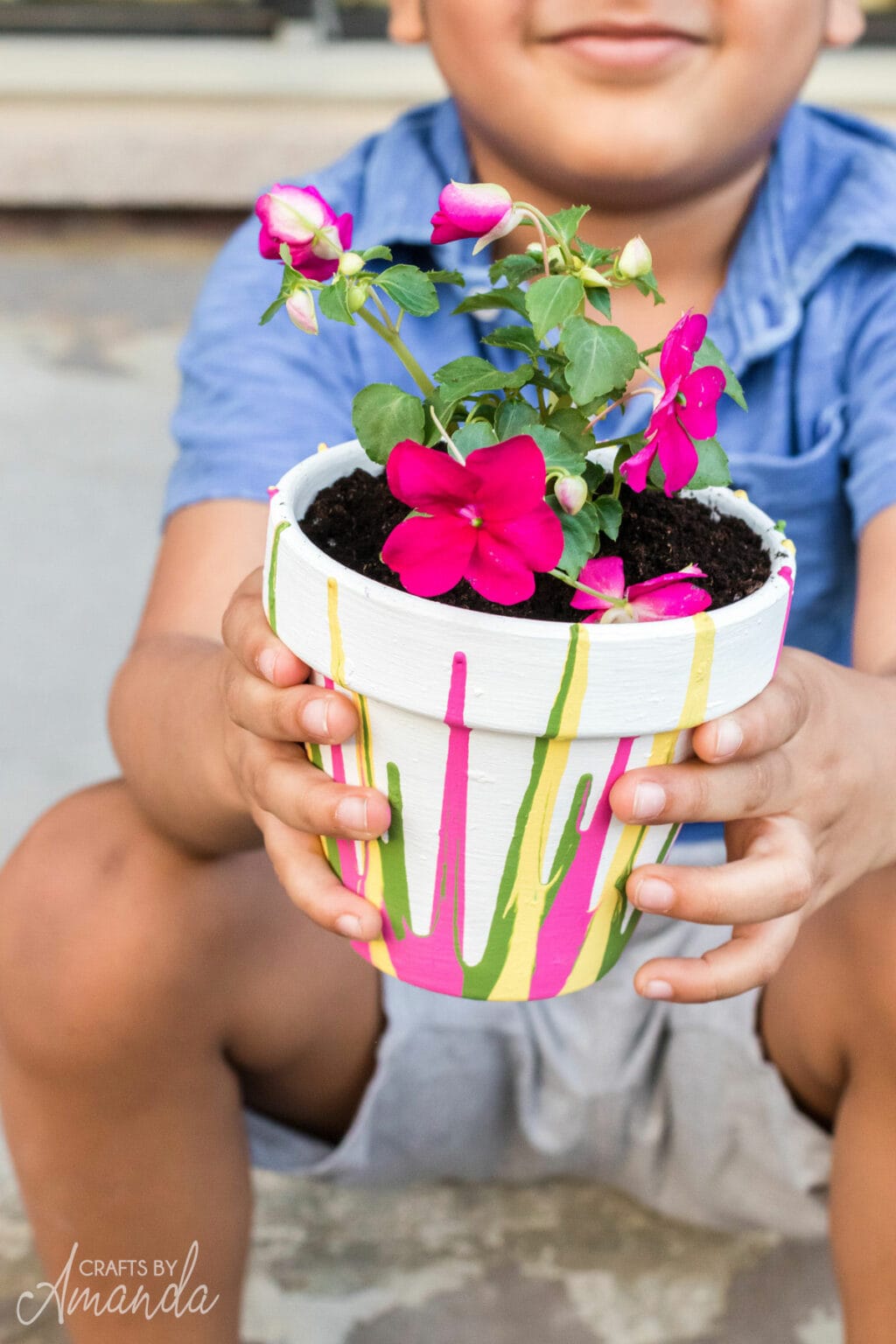 Drip Paint Pots Tutorial - Crafts by Amanda - Clay Pot Crafts
