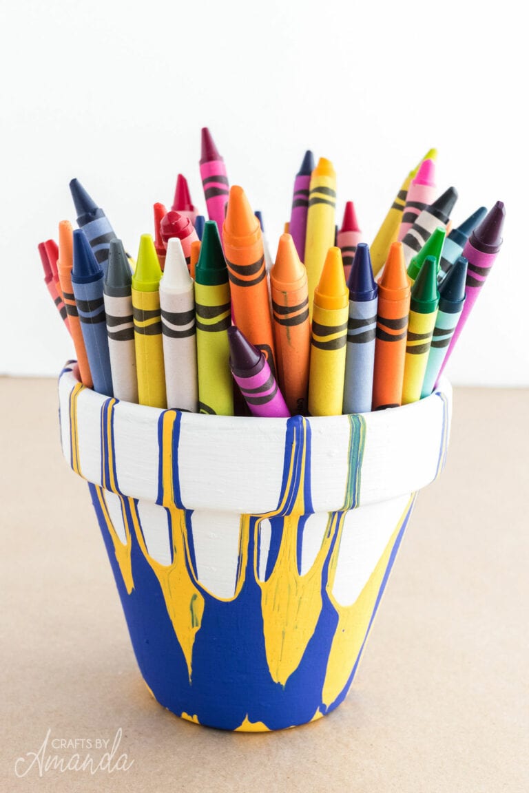 Drip Paint Pots Tutorial - Crafts by Amanda - Clay Pot Crafts