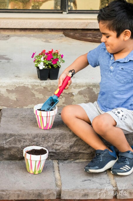 Drip Paint Pots Tutorial - Crafts by Amanda - Clay Pot Crafts