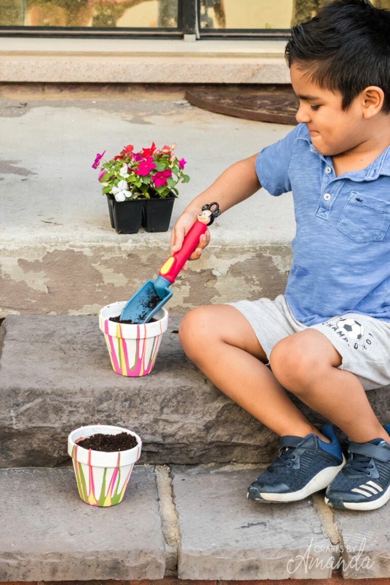 Drip Paint Pots Tutorial - Crafts by Amanda - Clay Pot Crafts