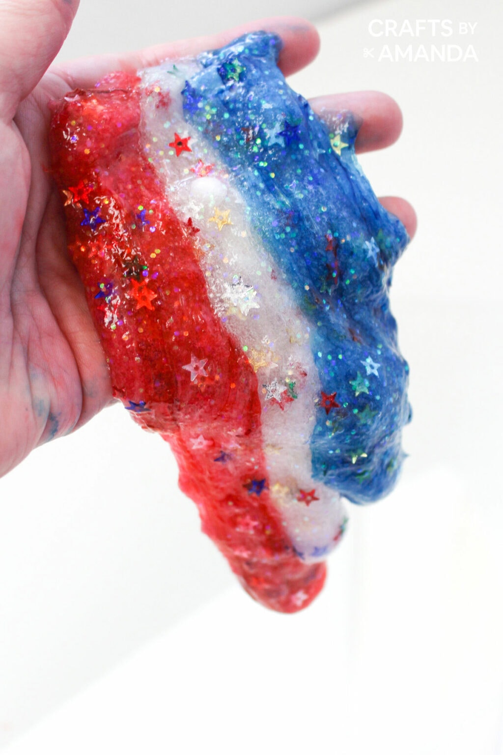 How to Make Patriotic Slime - Crafts by Amanda - 4th of July Crafts