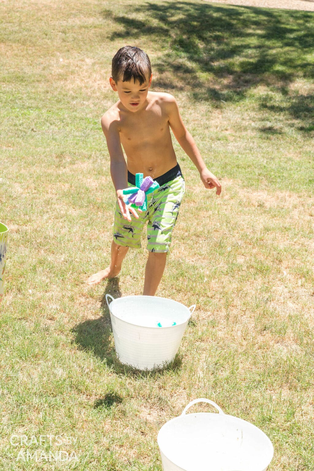 Sponge Bombs & Sponge Toss Water Game - Crafts by Amanda - Summer