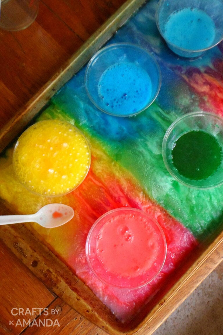 Colorful Baking Soda and Vinegar Reaction - Crafts by Amanda - Easy Crafts for Kids