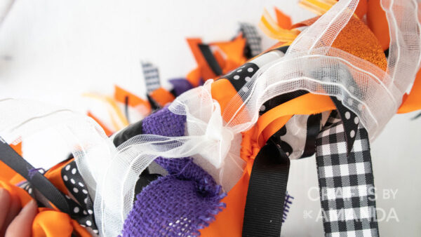 Halloween Ribbon Wreath - Crafts by Amanda - Halloween Crafts