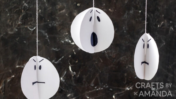 Twirling Paper Ghosts - Crafts by Amanda - Halloween Crafts