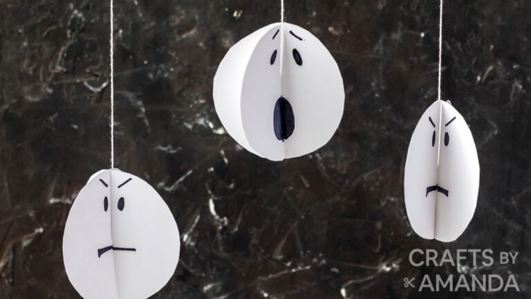 Twirling Paper Ghosts - Crafts by Amanda - Halloween Crafts
