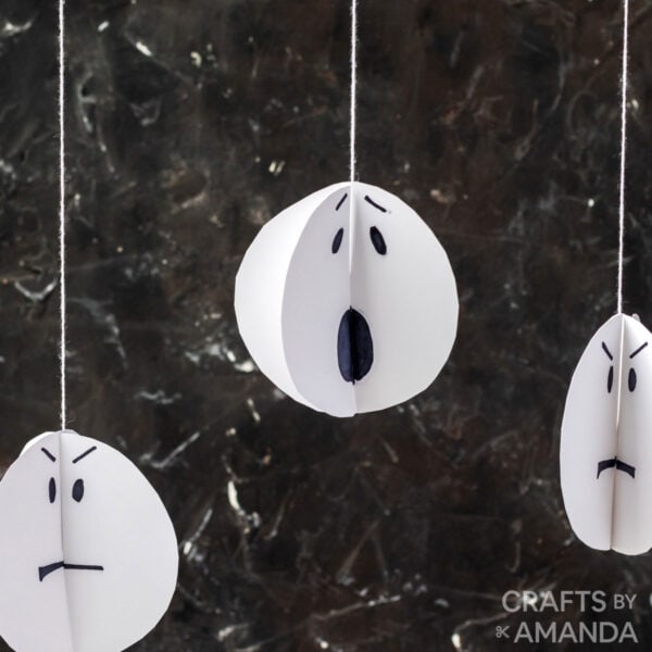 Twirling Paper Ghosts - Crafts by Amanda - Halloween Crafts