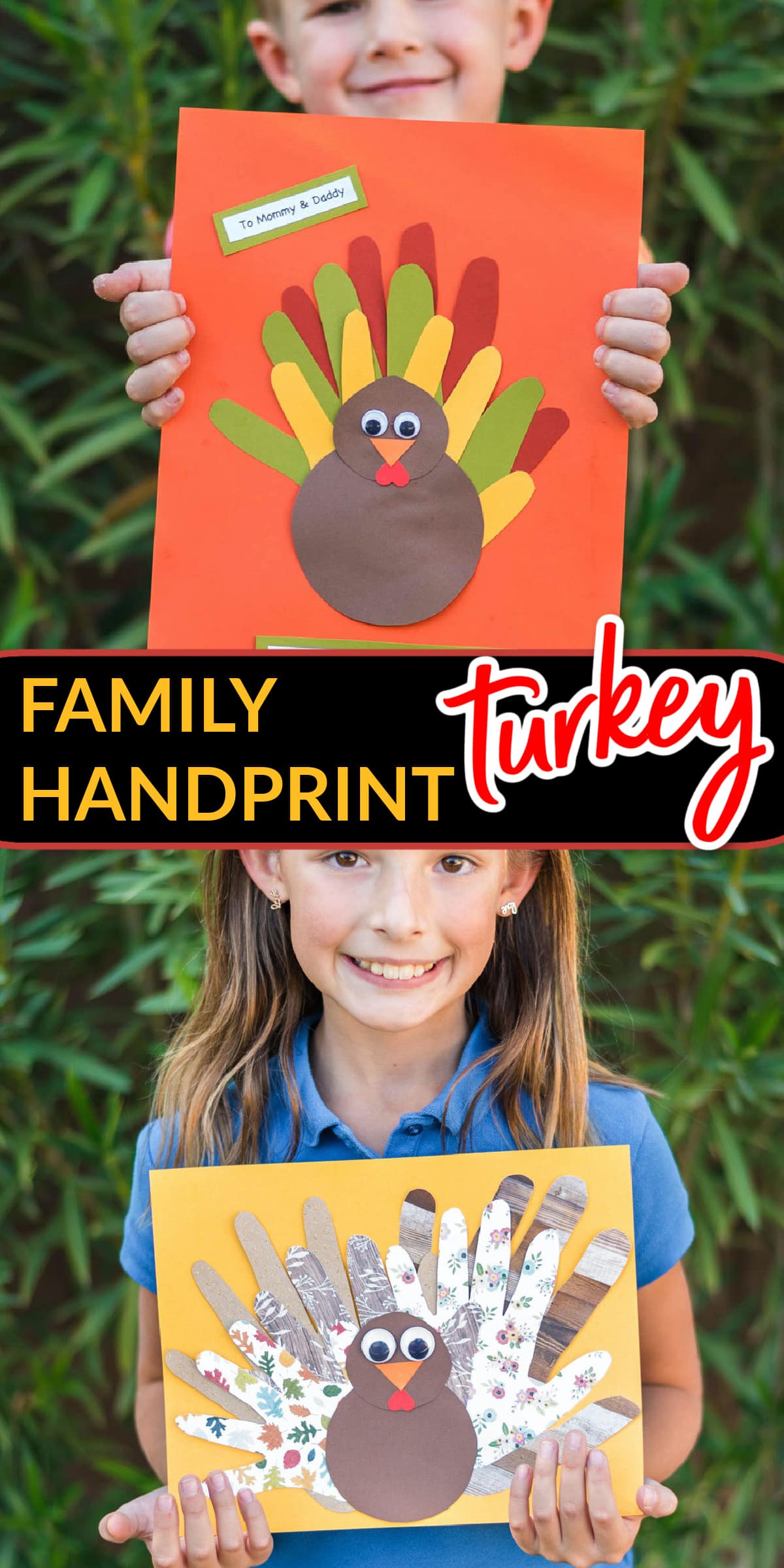 Family Handprint Turkey - Crafts by Amanda