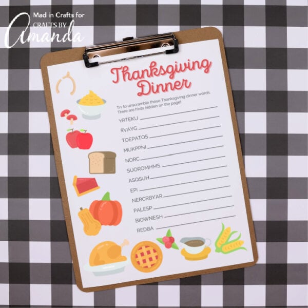 Thanksgiving Word Scramble - Crafts by Amanda - Free Printables