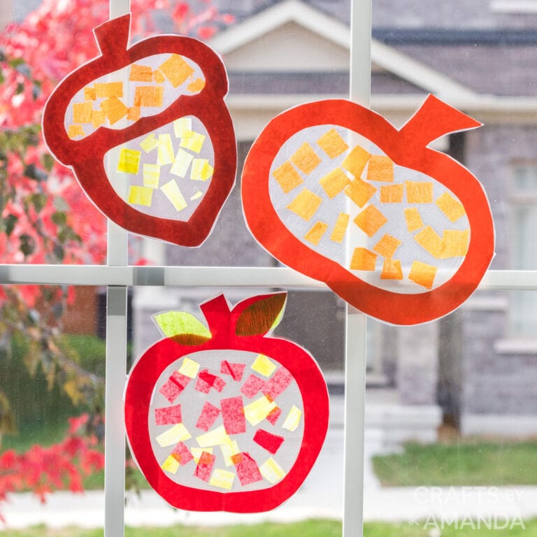 Fall Suncatchers: Apple, Acorn, Pumpkin - Crafts by Amanda