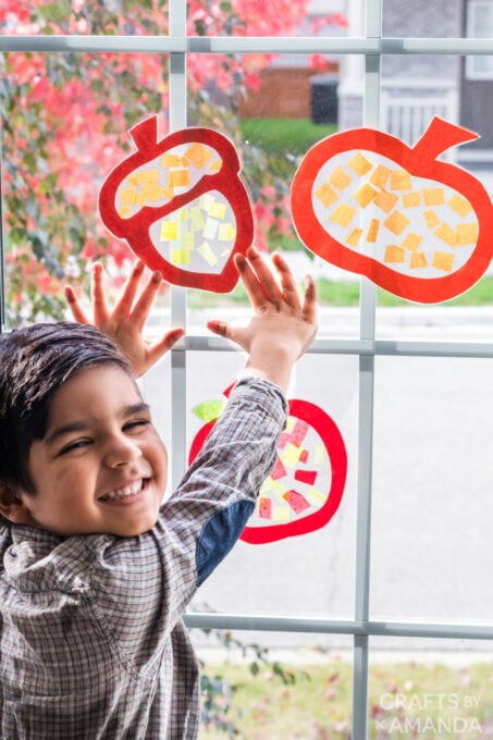 Fall Suncatchers: Apple, Acorn, Pumpkin - Crafts by Amanda