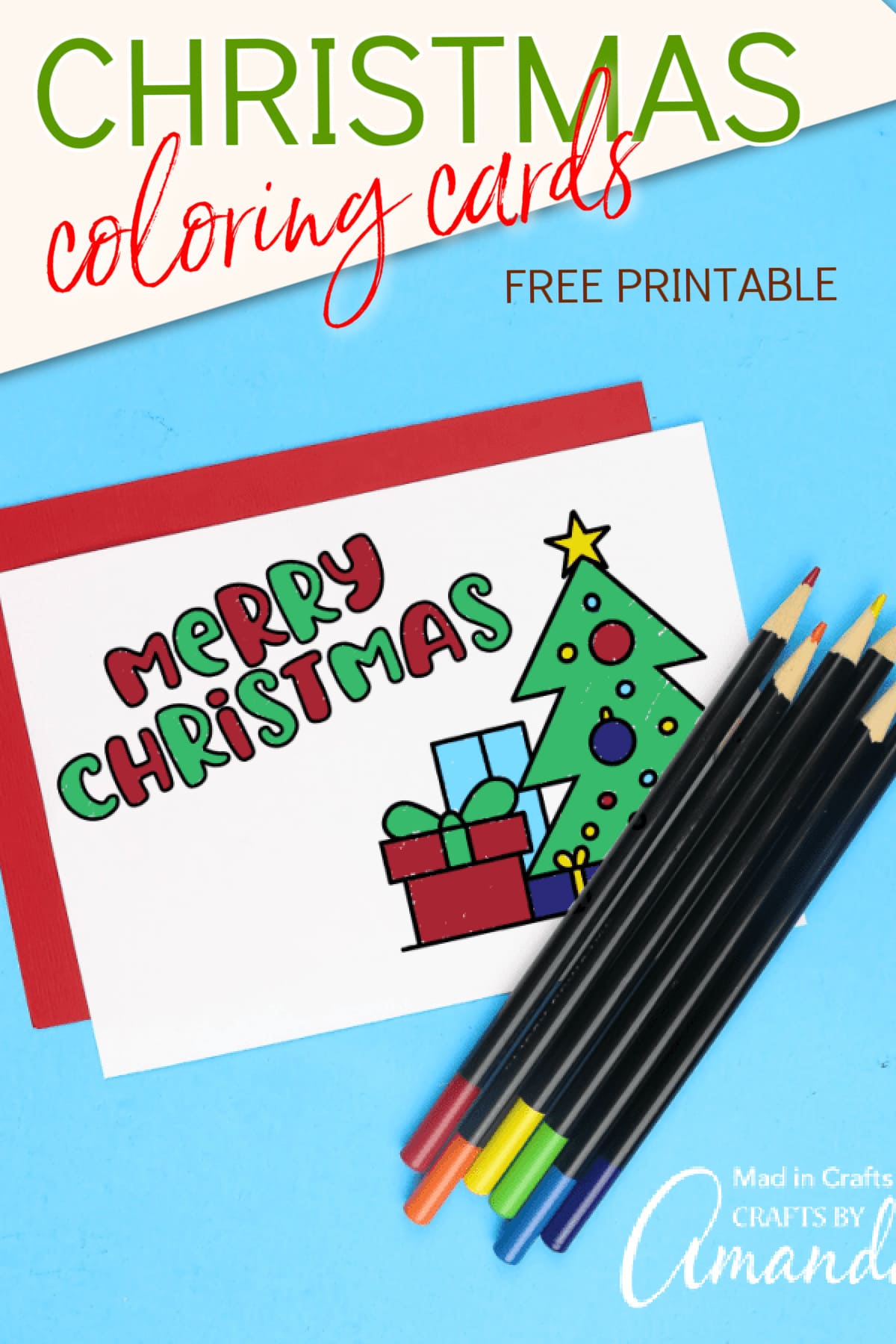 Christmas Coloring Cards - Crafts by Amanda
