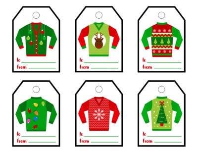 Ugly Sweater Printable Gift Tags - Crafts by Amanda - Christmas Printables