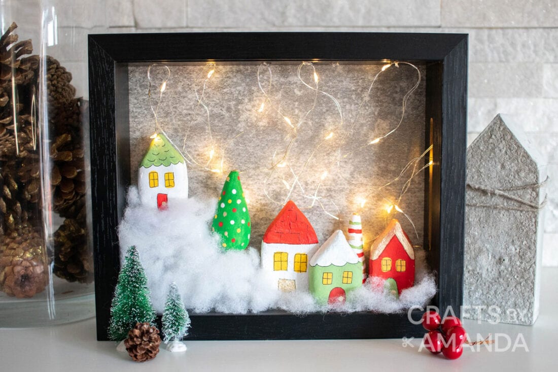 Christmas Village Shadowbox - Crafts by Amanda - Christmas Crafts