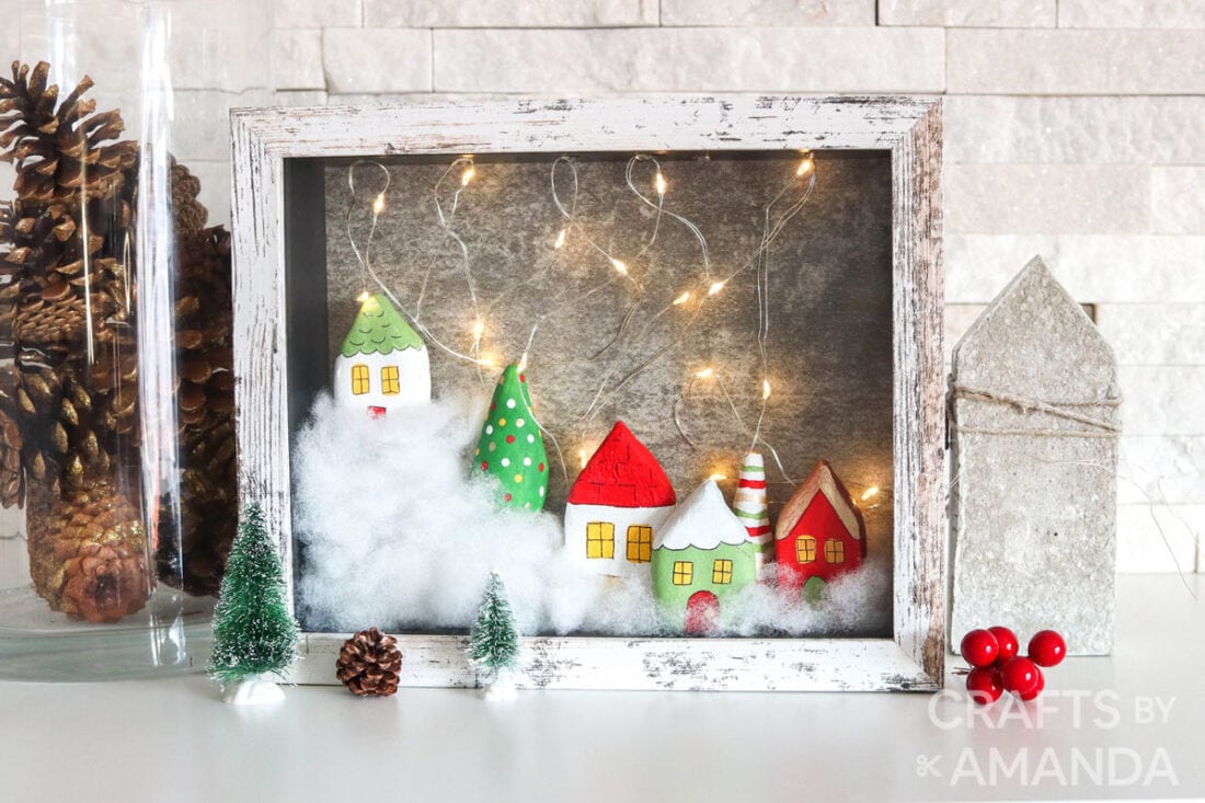 Christmas Village Shadowbox - Crafts by Amanda - Christmas Crafts
