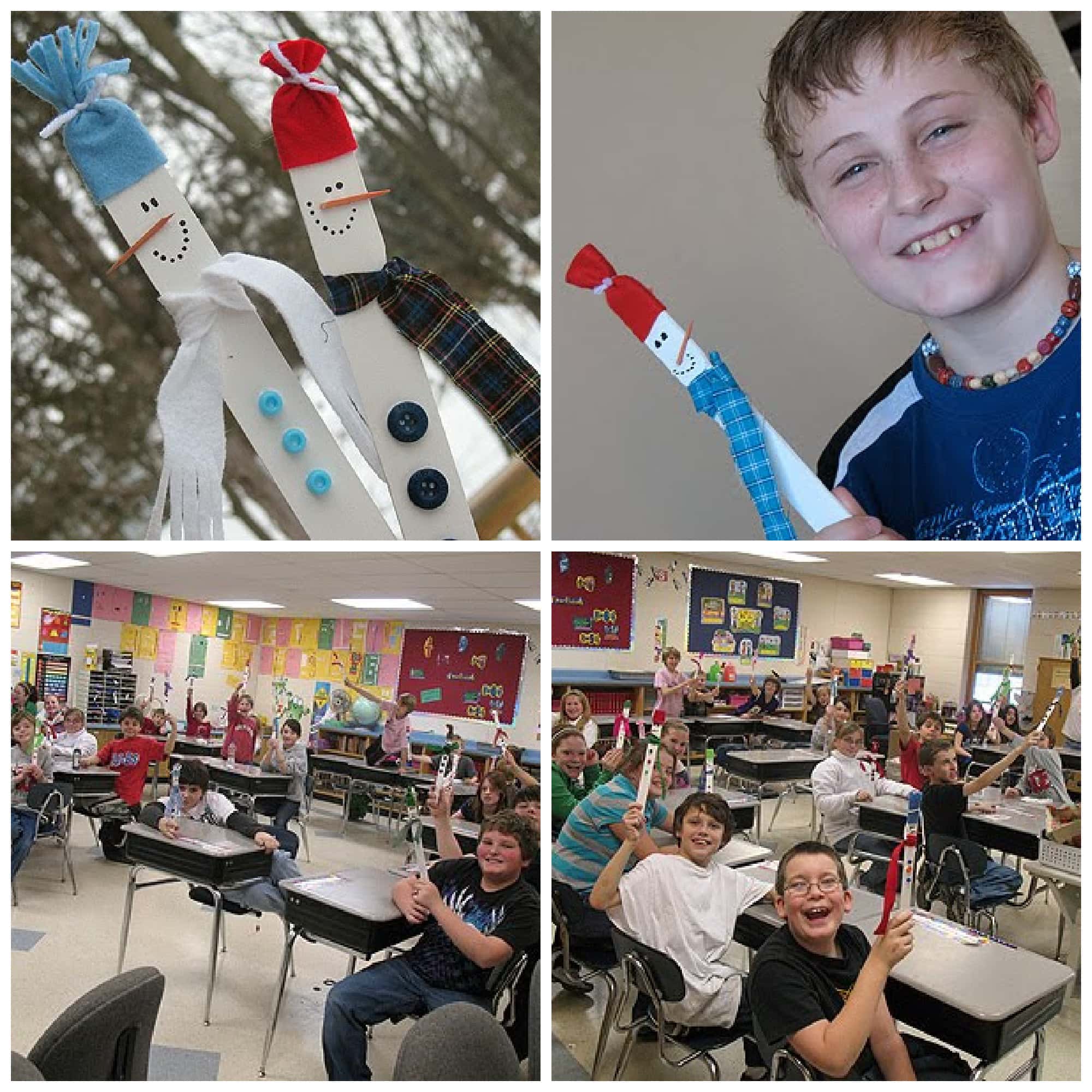 Paint Stick Snowmen - Crafts by Amanda - Winter Crafts