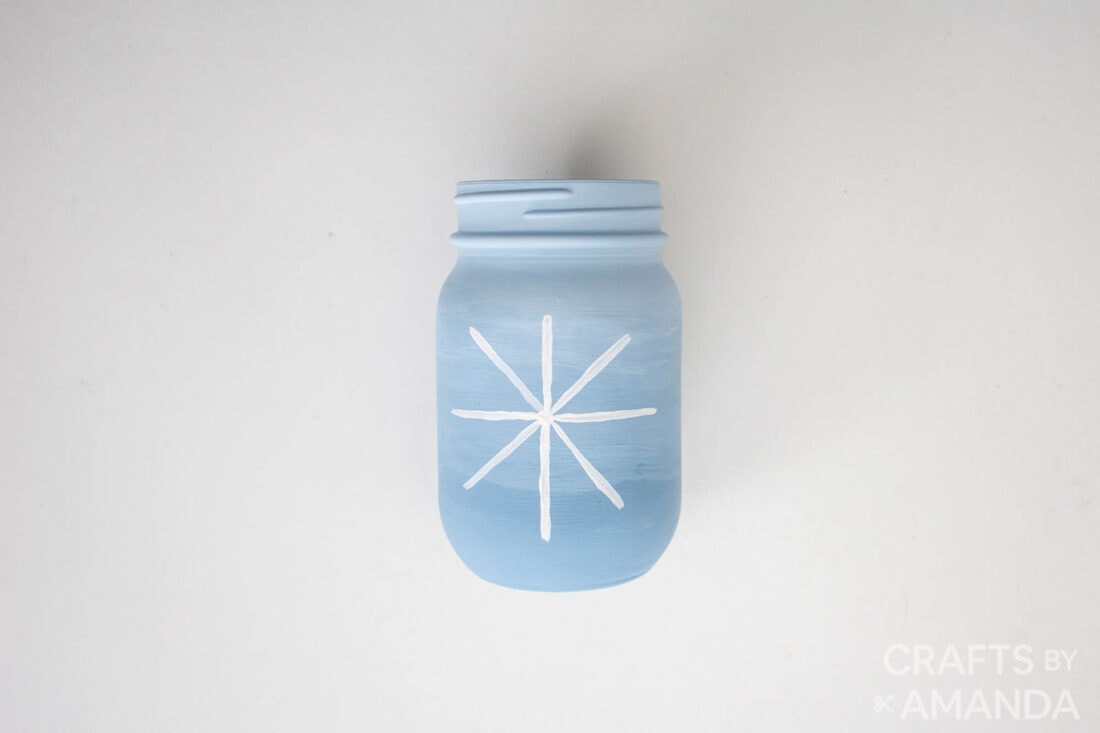Snowflake Mason Jar Vases - Crafts by Amanda - Mason Jar Crafts
