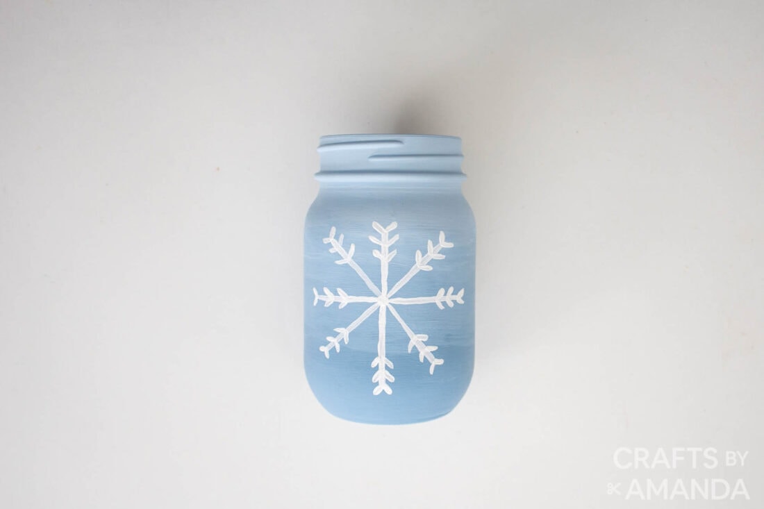 Snowflake Mason Jar Vases - Crafts by Amanda - Mason Jar Crafts