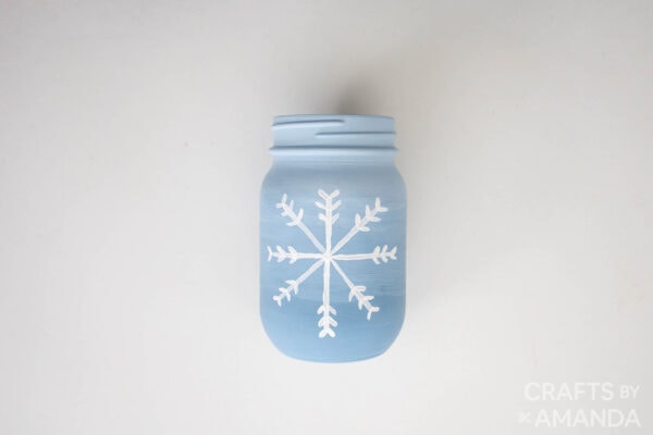 Snowflake Mason Jar Vases - Crafts by Amanda - Mason Jar Crafts