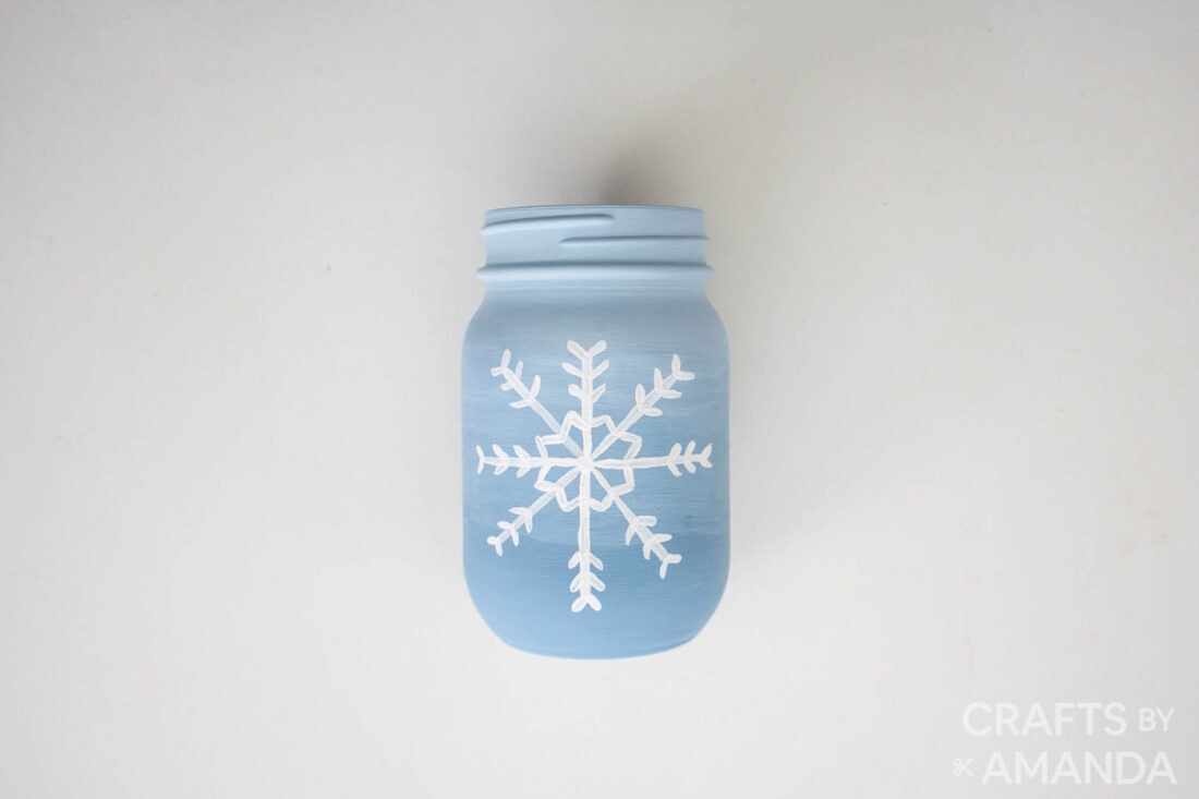 Snowflake Mason Jar Vases - Crafts by Amanda - Mason Jar Crafts