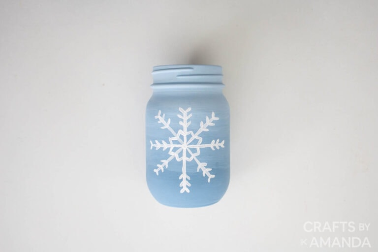 Snowflake Mason Jar Vases - Crafts by Amanda - Mason Jar Crafts