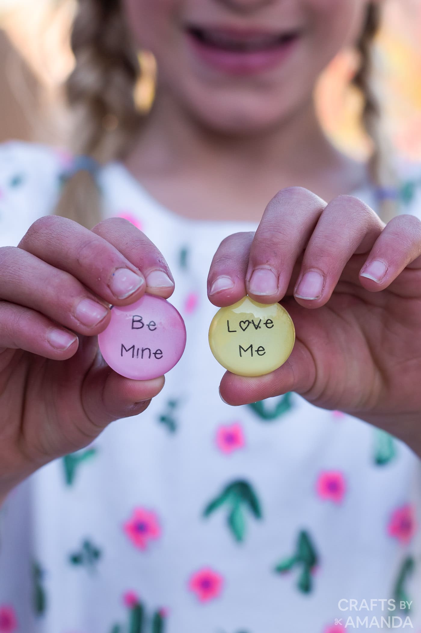 Conversation Marble Magnets: glass gem magnets for Valentine's Day