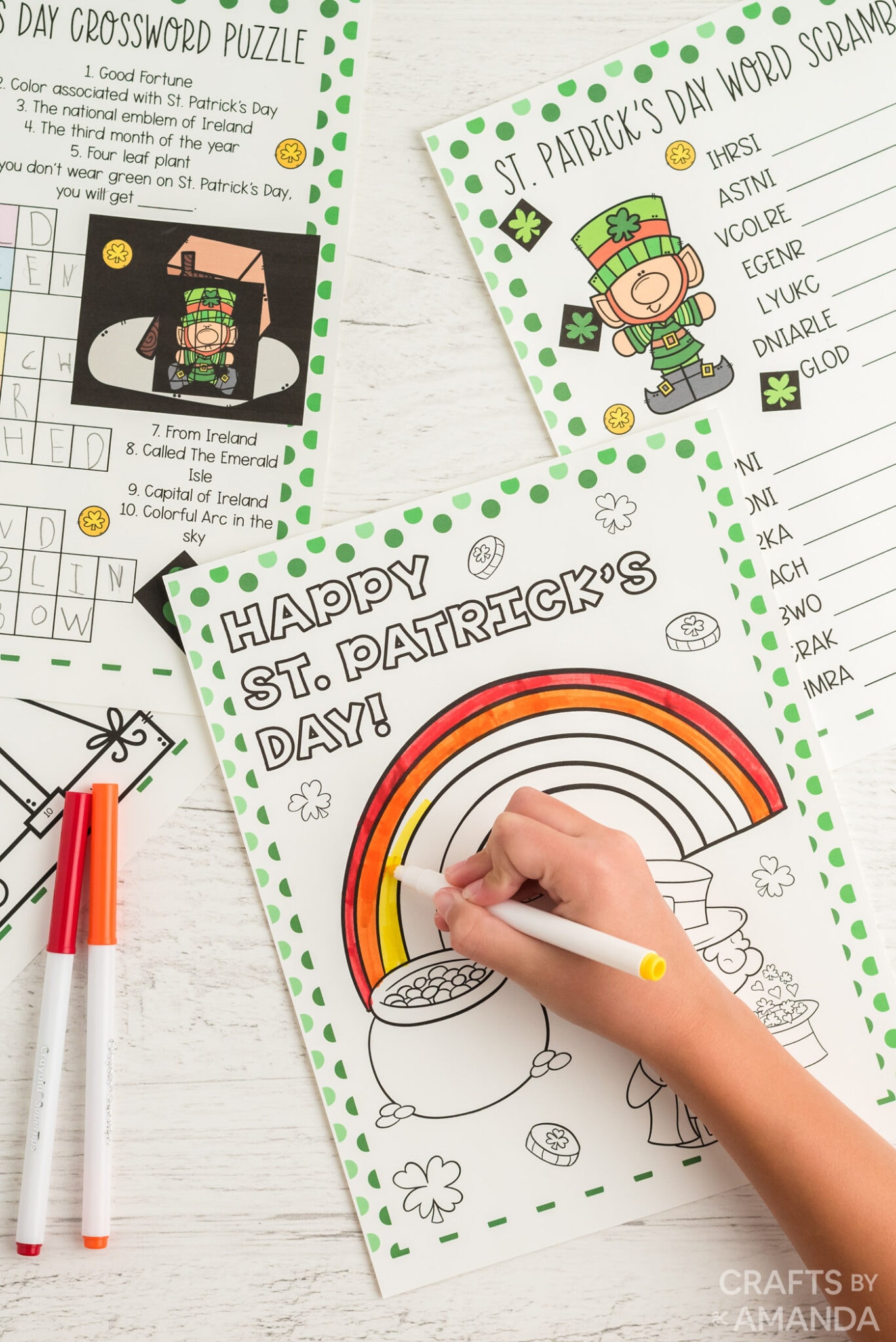 St. Patrick's Day Activity Sheets - Crafts by Amanda - Free Printables