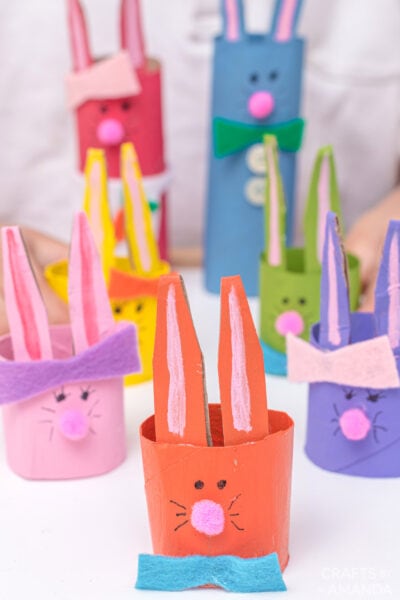 Cardboard Tube Bunny Rabbit Family - Crafts by Amanda