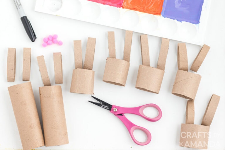 Cardboard Tube Bunny Rabbit Family - Crafts by Amanda