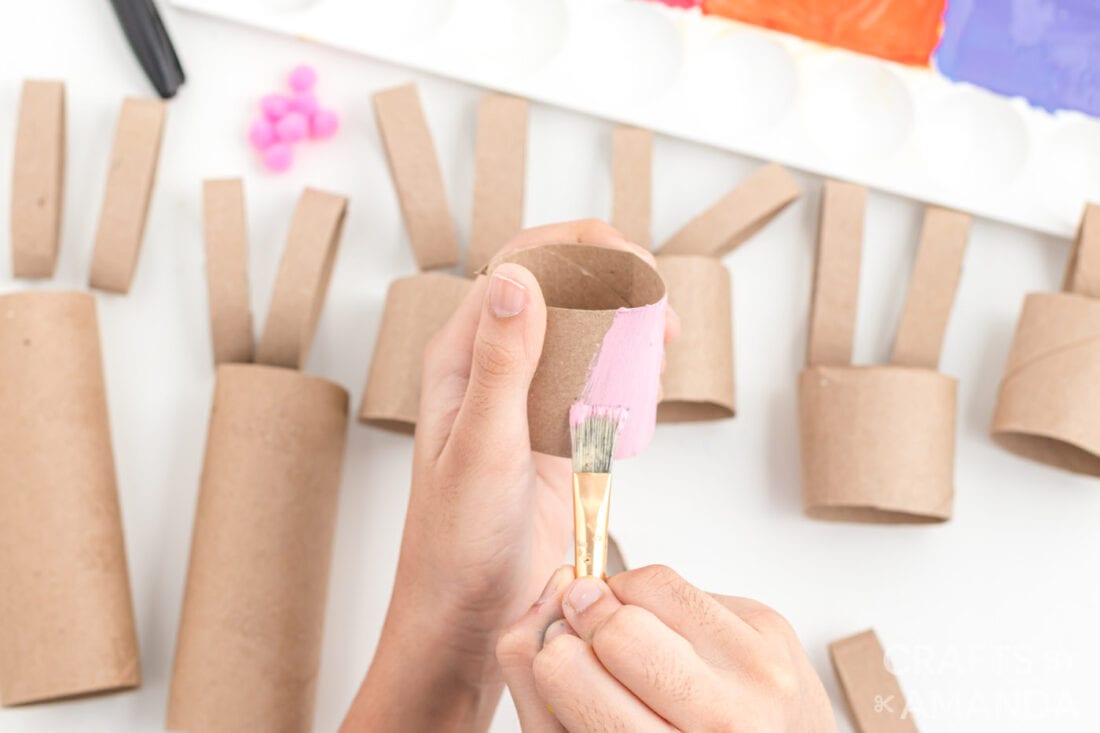 Cardboard Tube Bunny Rabbit Family - Crafts by Amanda