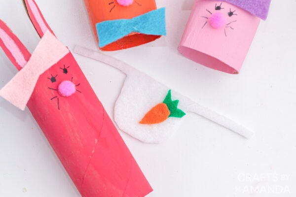 Cardboard Tube Bunny Rabbit Family - Crafts by Amanda
