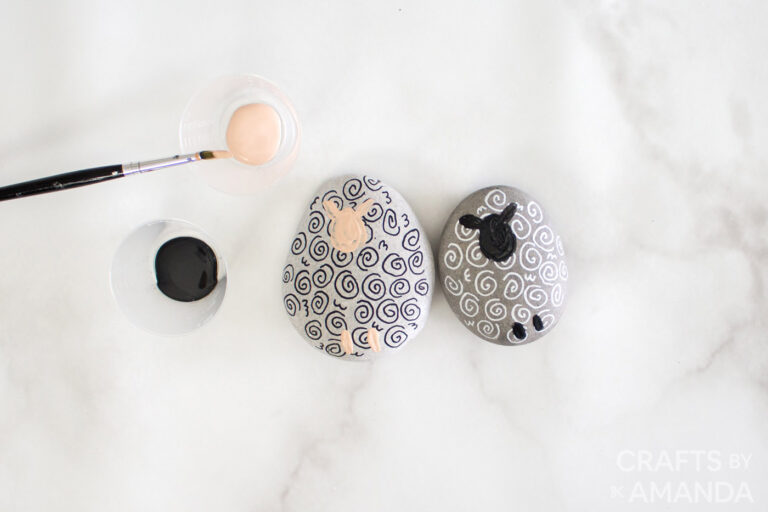 Sheep Painted Rocks - Crafts by Amanda - Easter Crafts