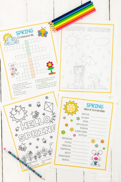 Spring Activity Sheets and Coloring Pages - Crafts by Amanda