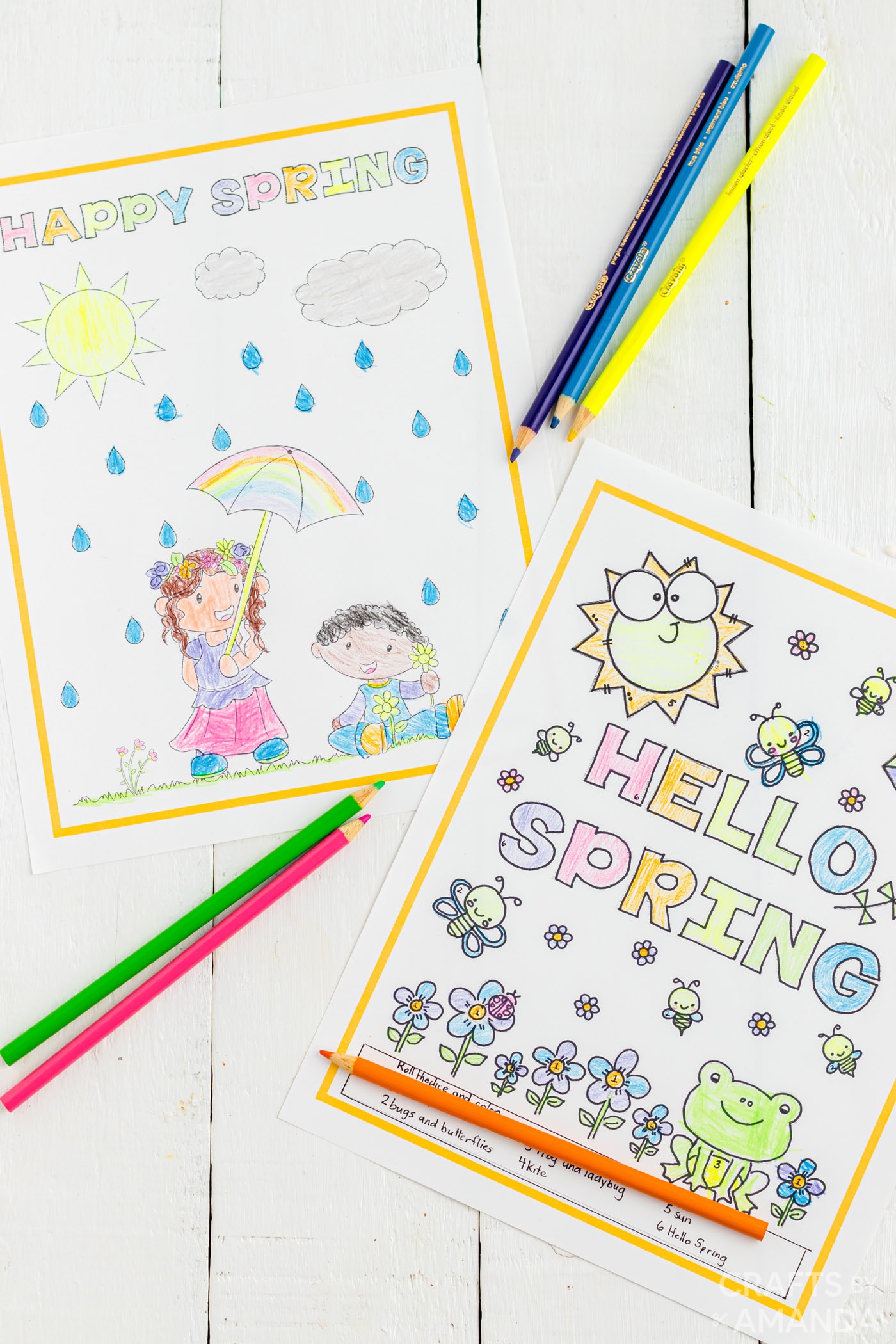 Spring Activity Sheets and Coloring Pages - Crafts by Amanda