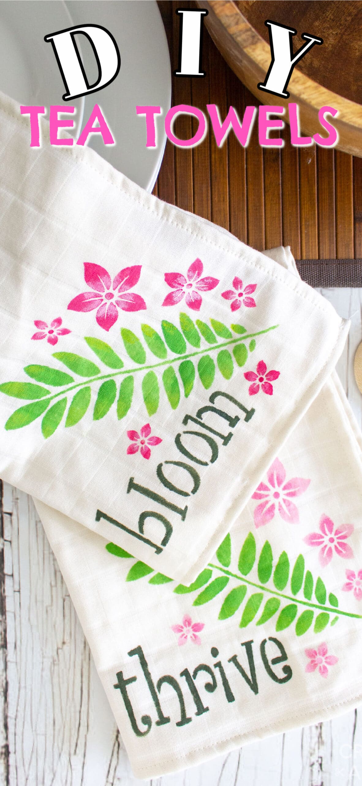 DIY Tea Towels - Crafts by Amanda - Kitchen Crafts