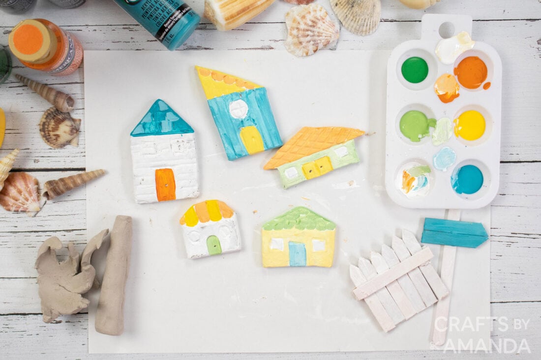 Mini Coastal Clay Houses - Crafts by Amanda - Beach Crafts
