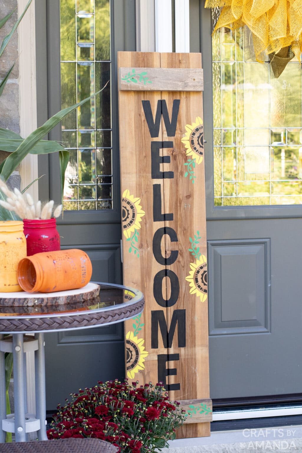 Sunflower Welcome Sign - Crafts by Amanda
