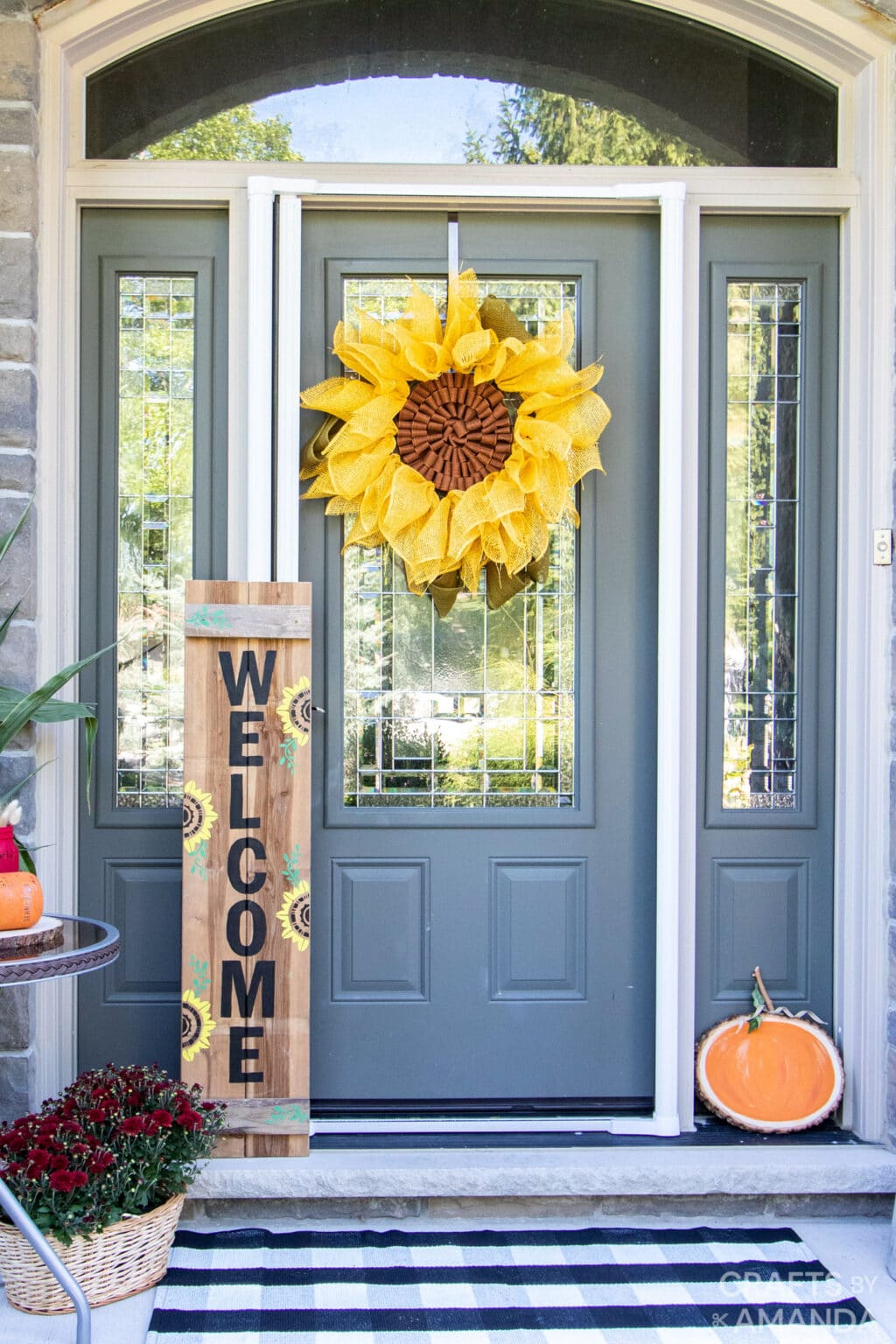 Sunflower Welcome Sign - Crafts by Amanda
