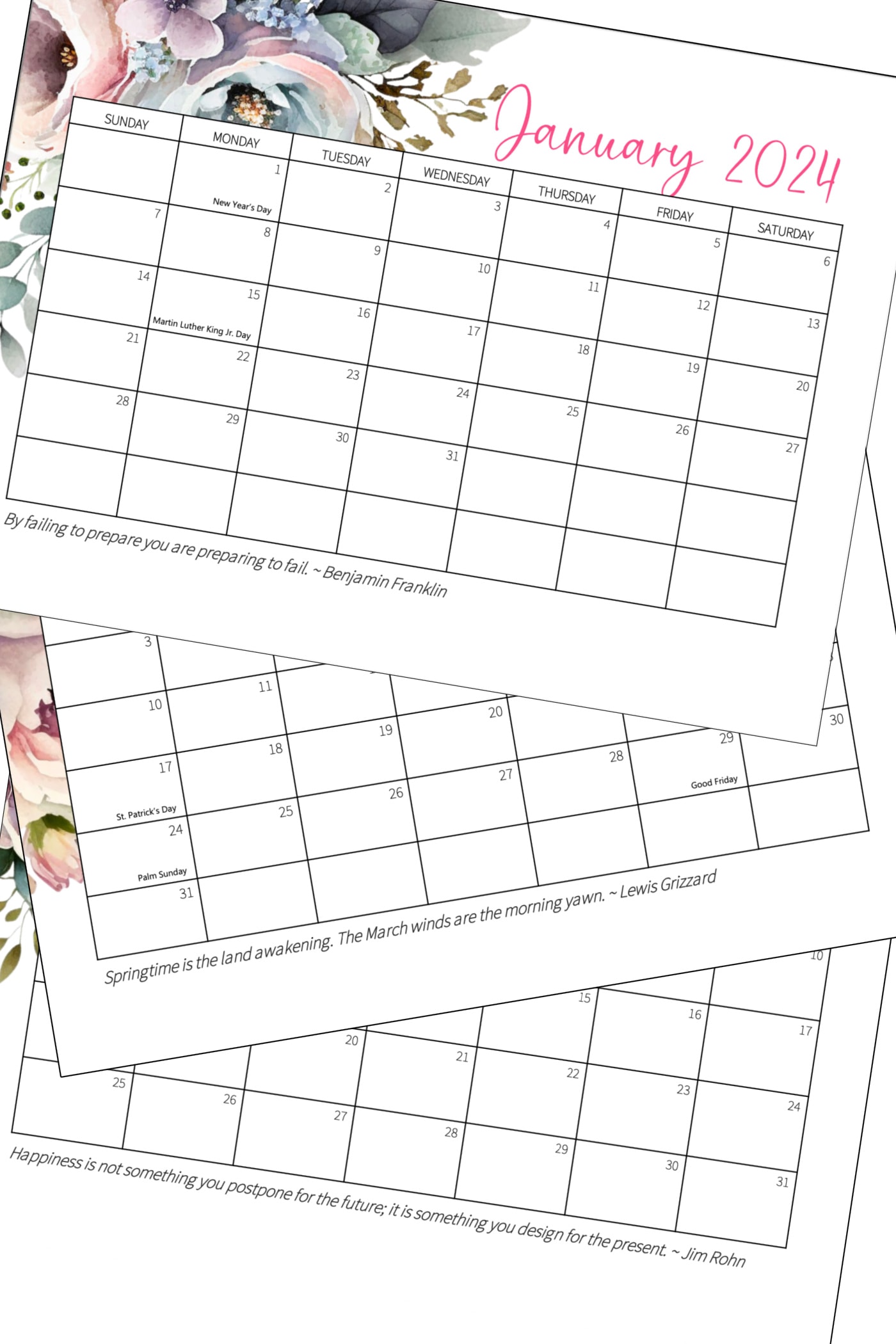 2024 Printable Calendar - Crafts by Amanda